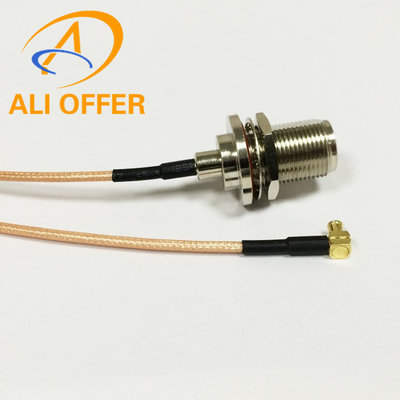 China High Quality MCX Male Right Angle Switch N Female Bulkhead Pigtail Cable with 15cm RG316 supplier