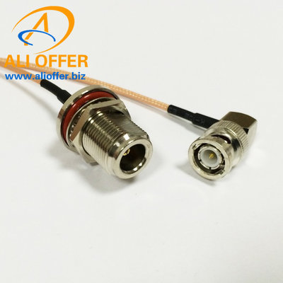 China RF Wireless Antenna Cable BNC Male Right Angle to N Female Bulkhead RG316 15cm Pigtail,N Female to BNC Male Cable supplier